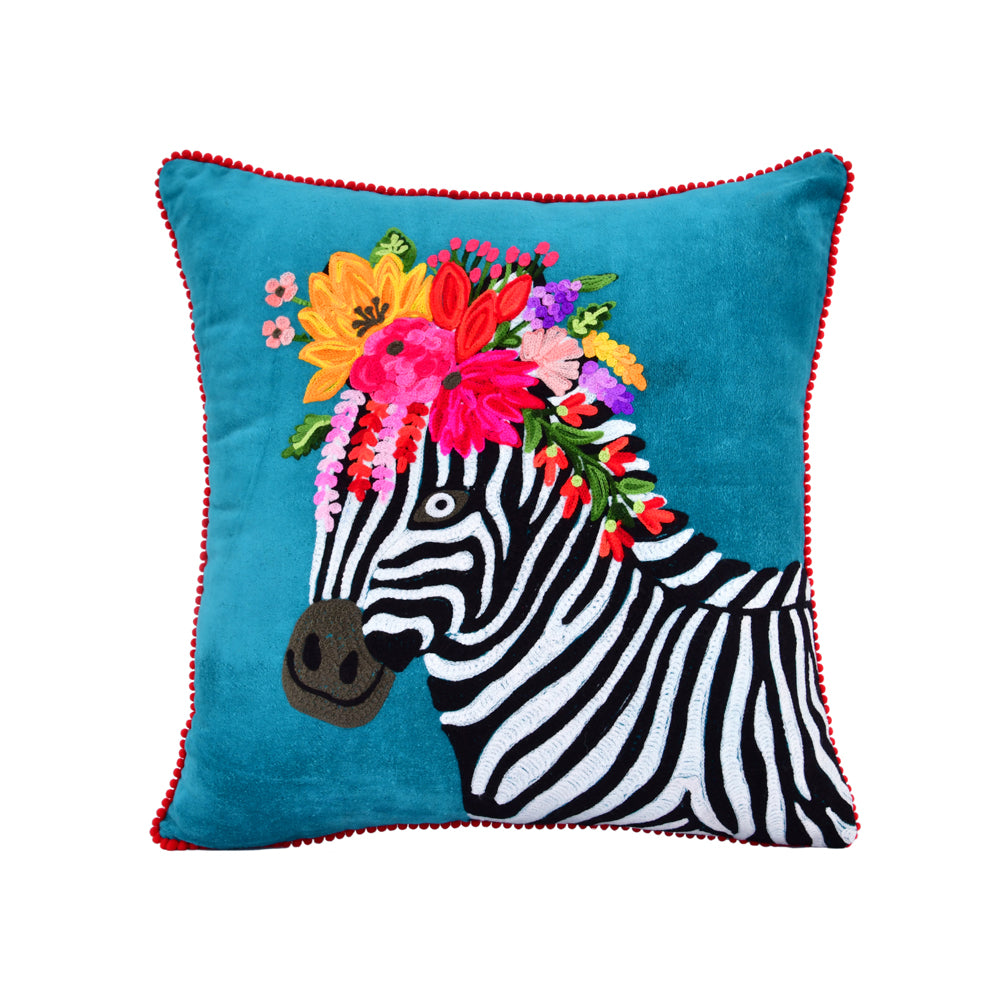 Velvet Zebra pillow 18" x 18" – Karma Living Shop